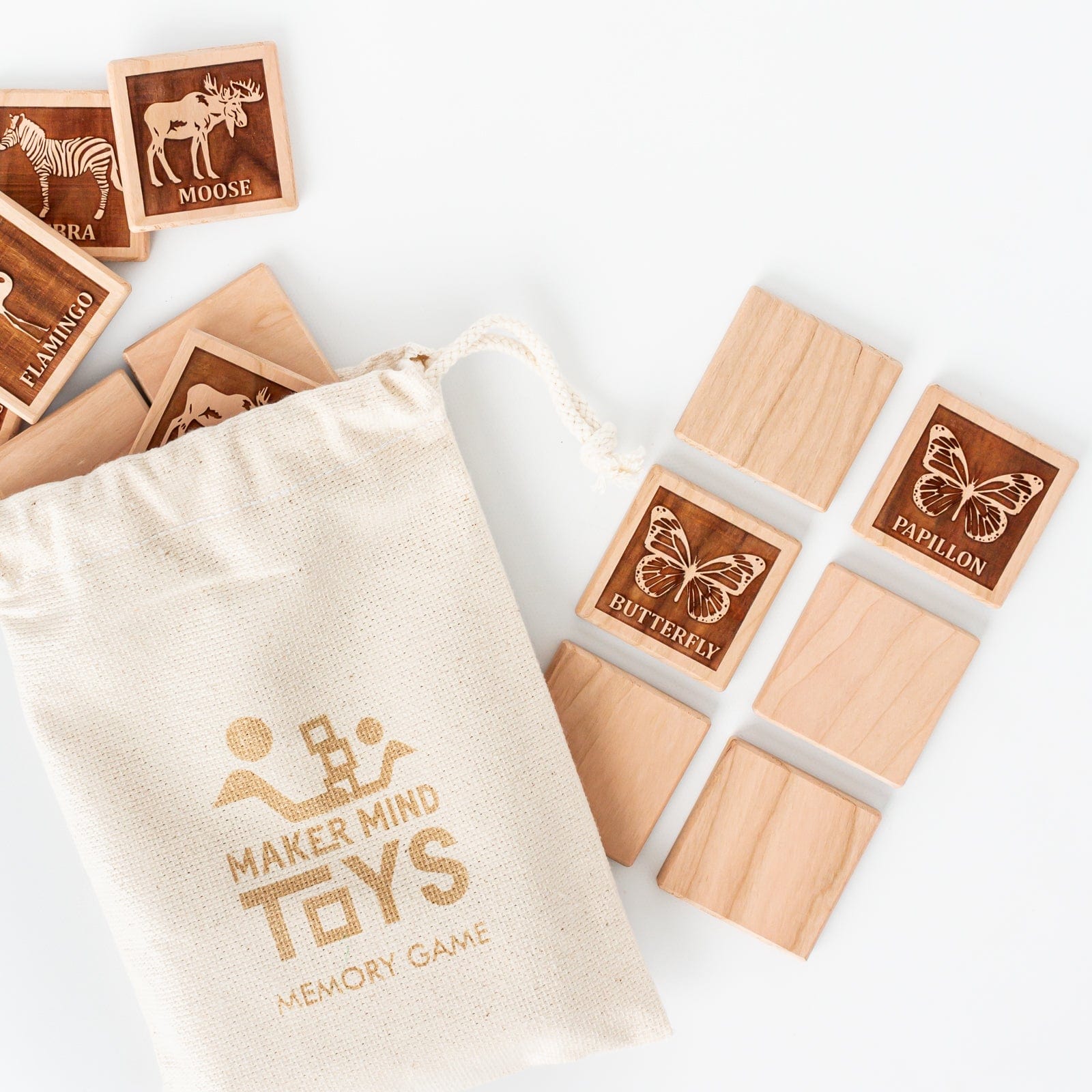 Wooden Animal Matching Memory Game | Animal Tile Games | The Playful ...