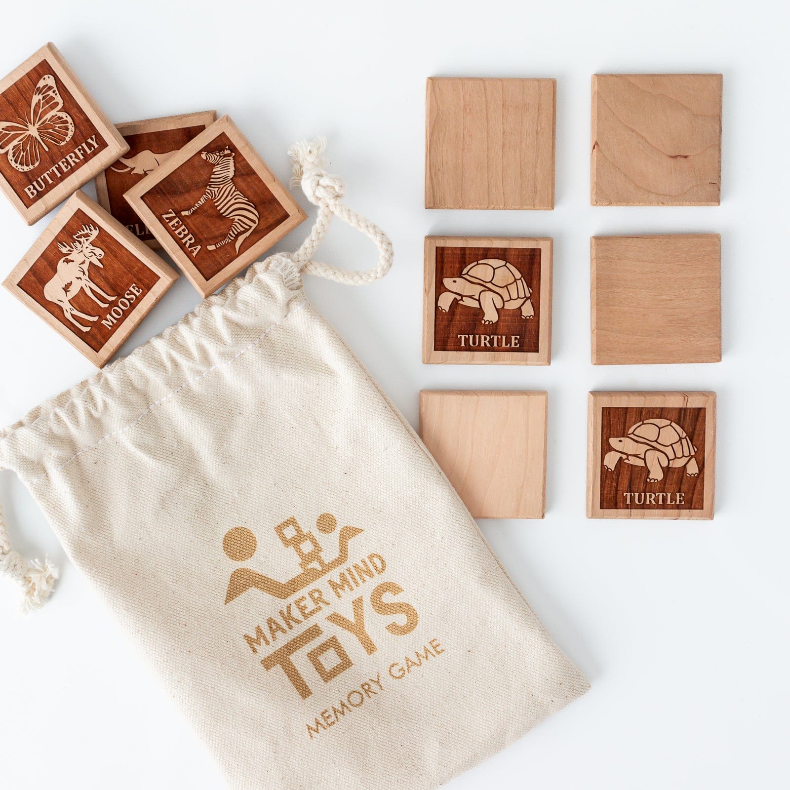 Wooden Animal Matching Memory Game | Animal Tile Games | The Playful ...