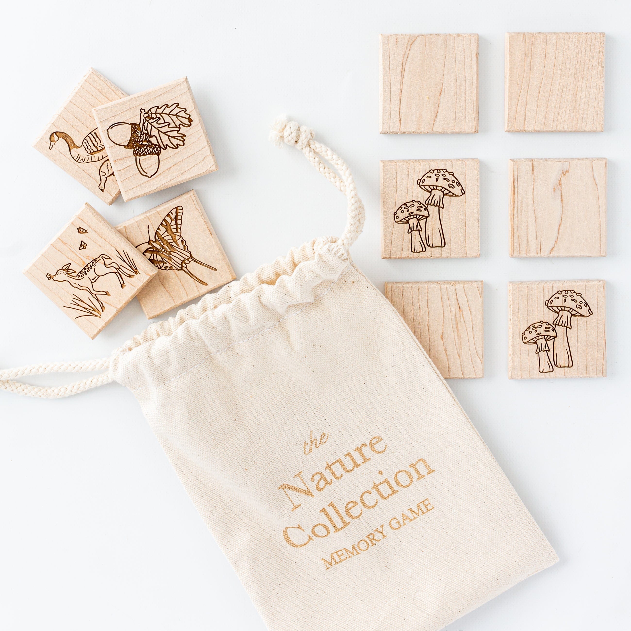Wooden Nature-Themed Matching Memory Game (24 Tiles) - Handmade in Can ...