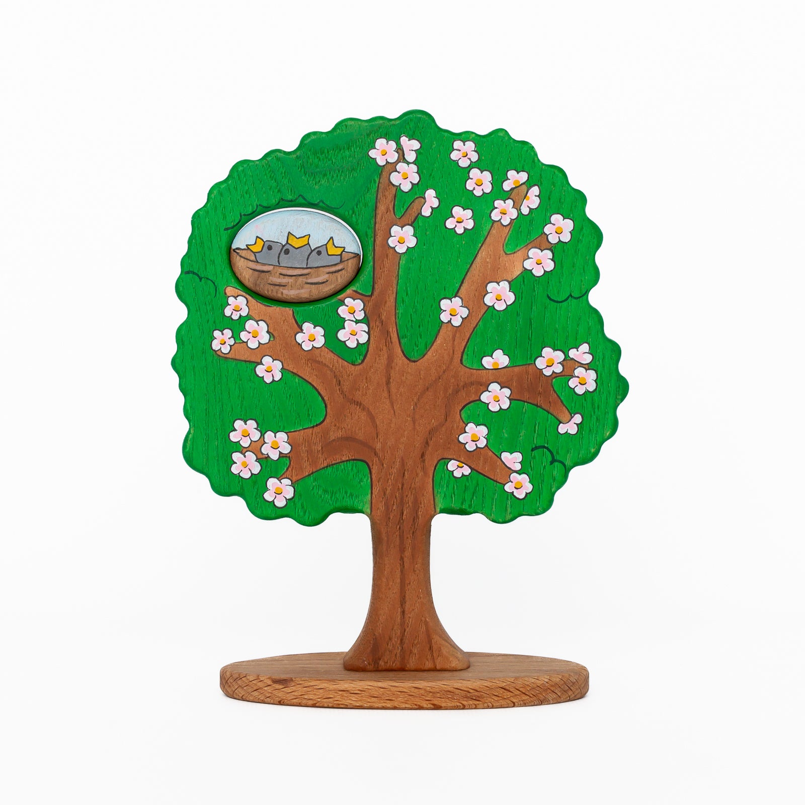 Spring Tree with Birds Wooden Toy Figure | The Playful Peacock