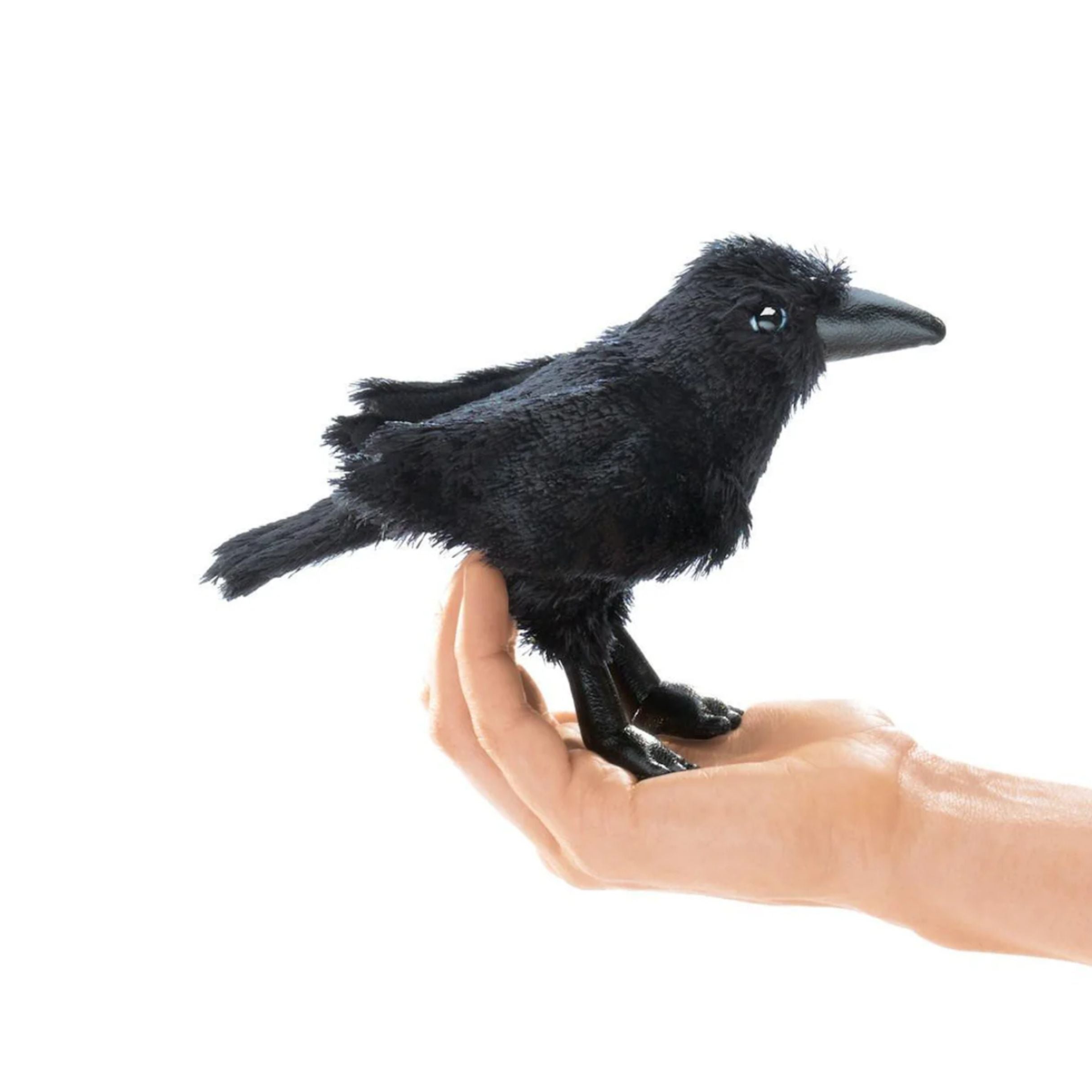 Folkmanis Mini Raven Finger Puppet | The Playful Peacock