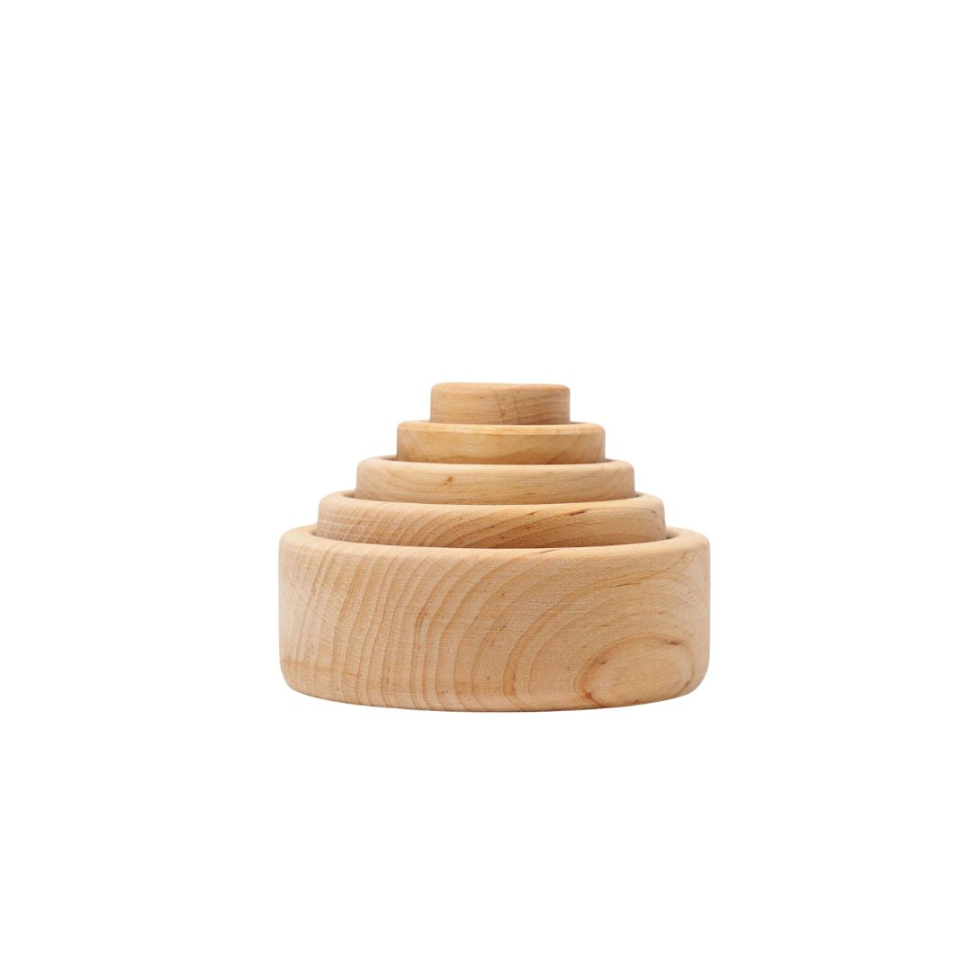 Grimm's Natural Stacking Bowls I Wooden Toys Canada – The Playful Peacock