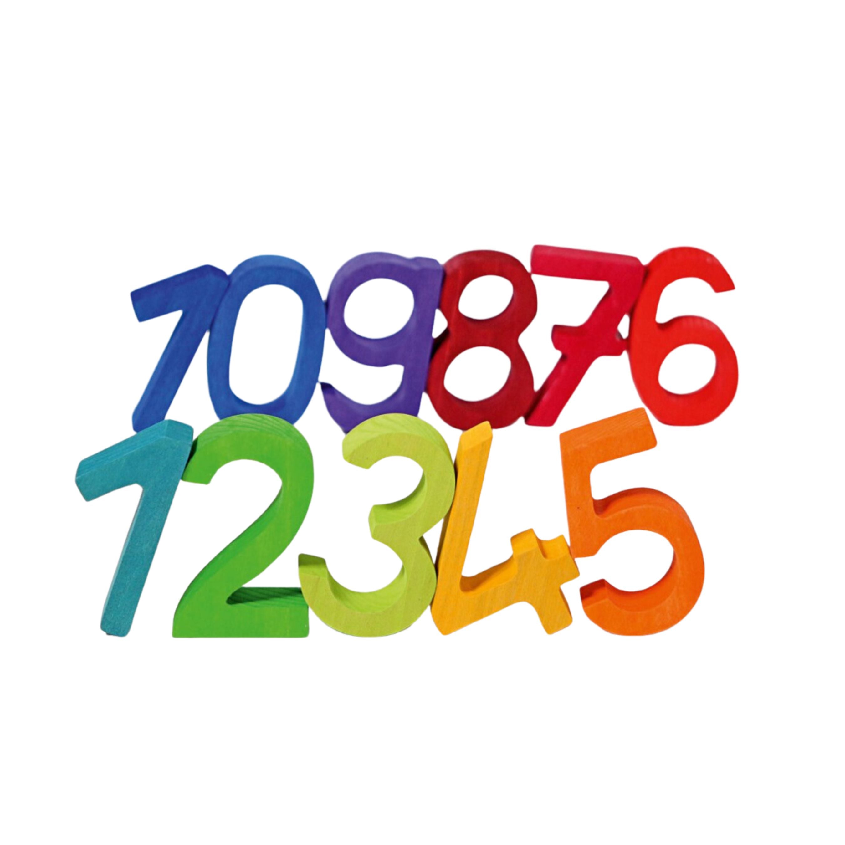 Grimm's Numbers Building Set - Wooden Learning Toy | The Playful Peacock