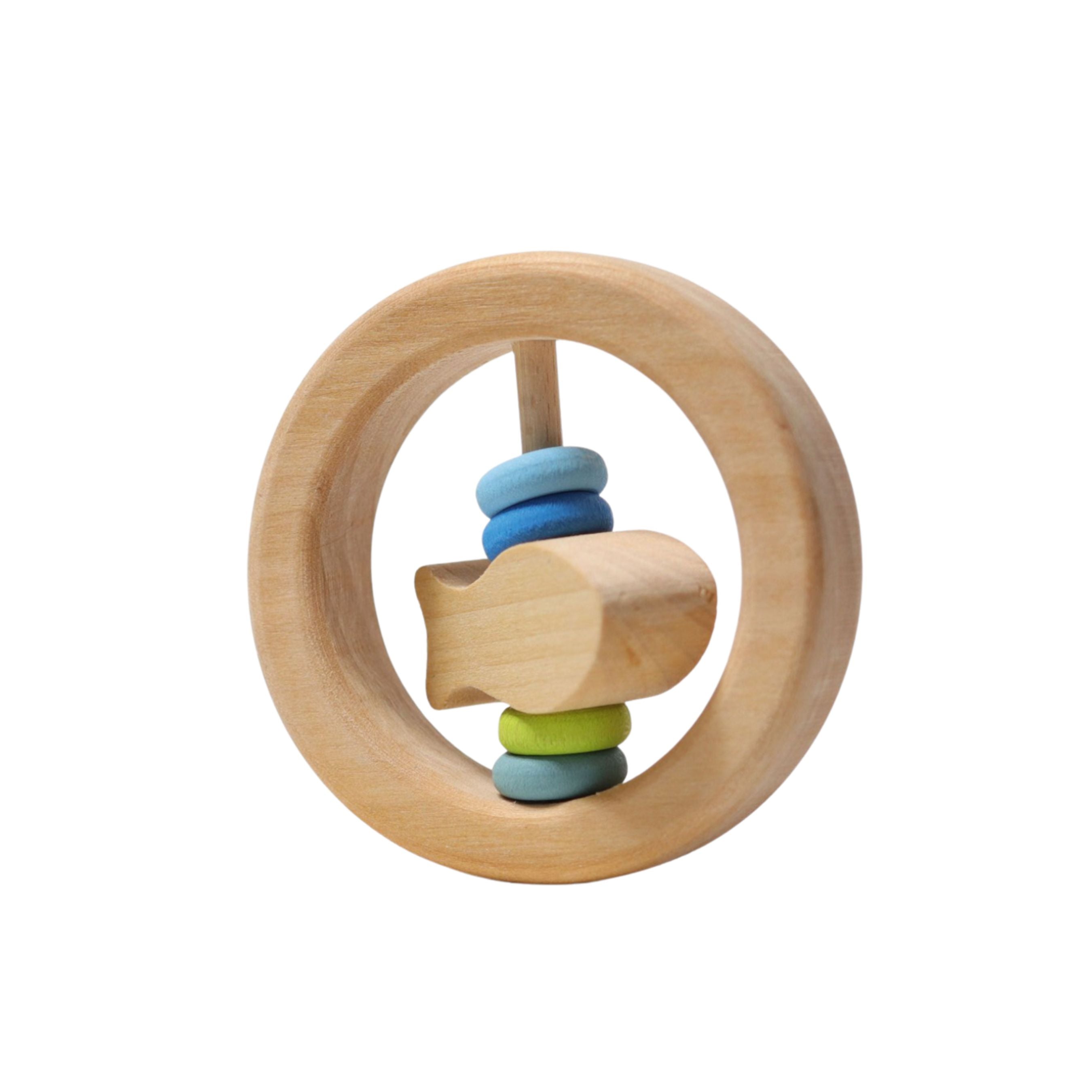 Grimm's Wooden Fish Rattle | New Baby Gift | The Playful Peacock