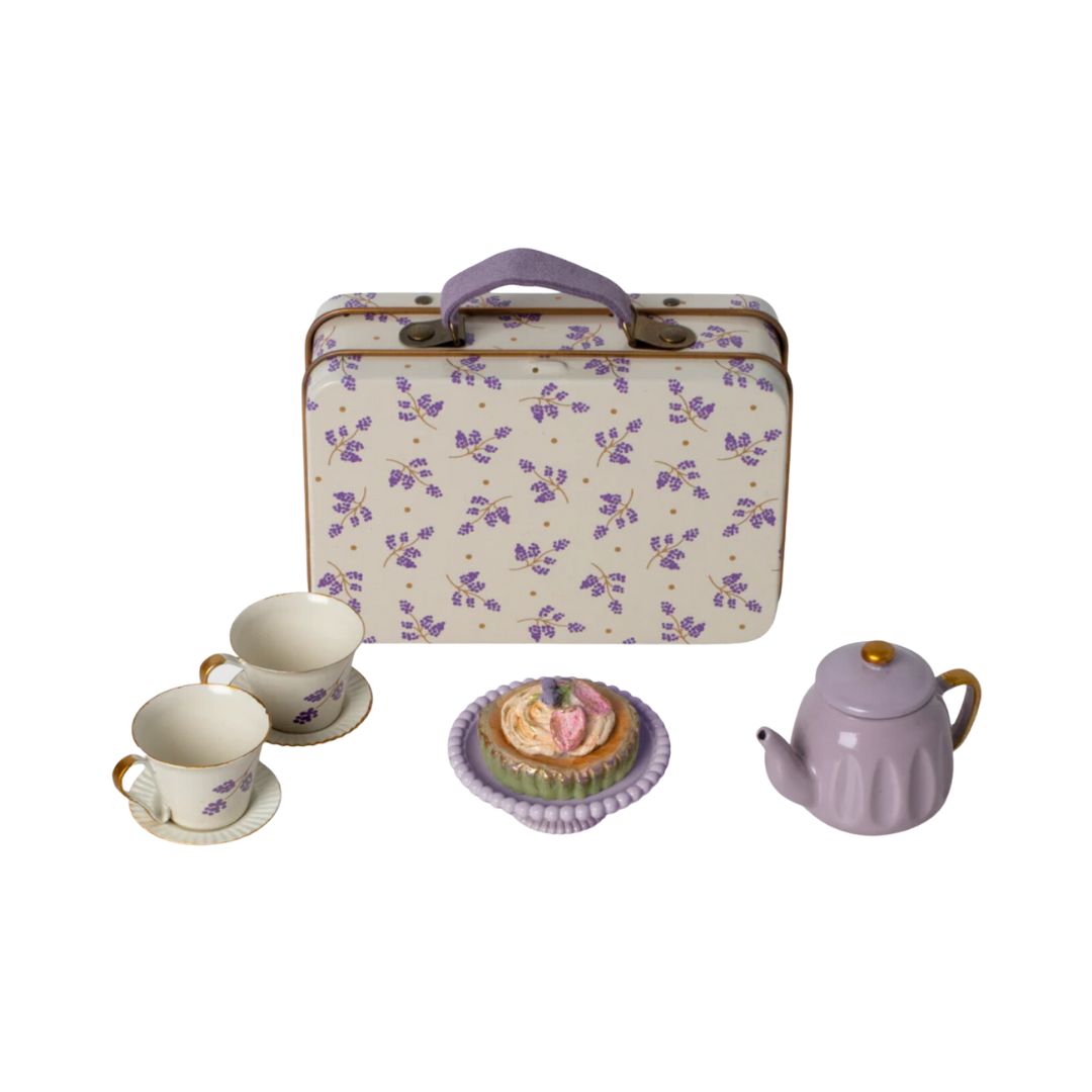 Maileg Afternoon Tea & Treat Set (Purple Madelaine) I Miniature Mouse ...