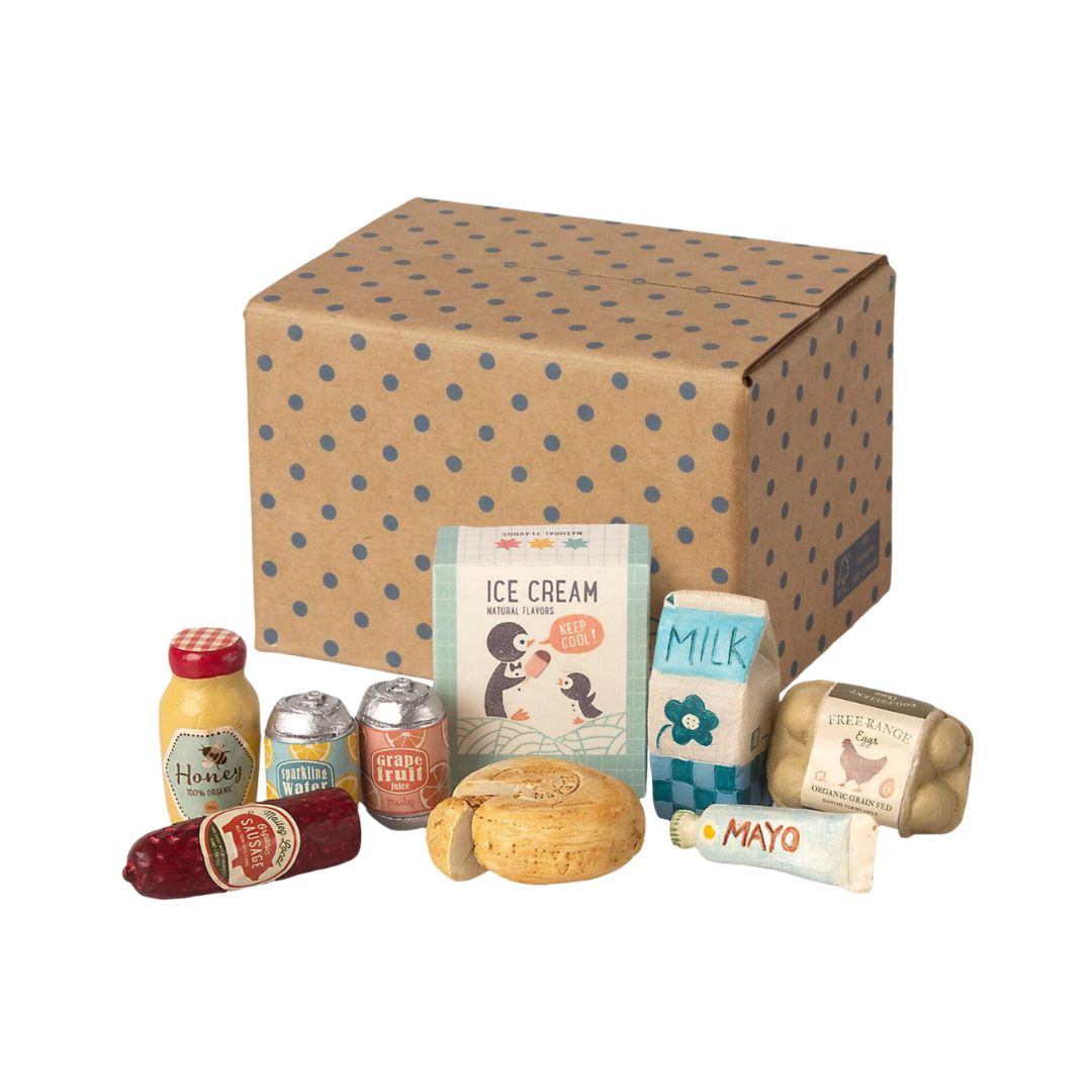 Maileg Mouse Miniature Grocery Box I Realistic Play Food Set for Mice ...
