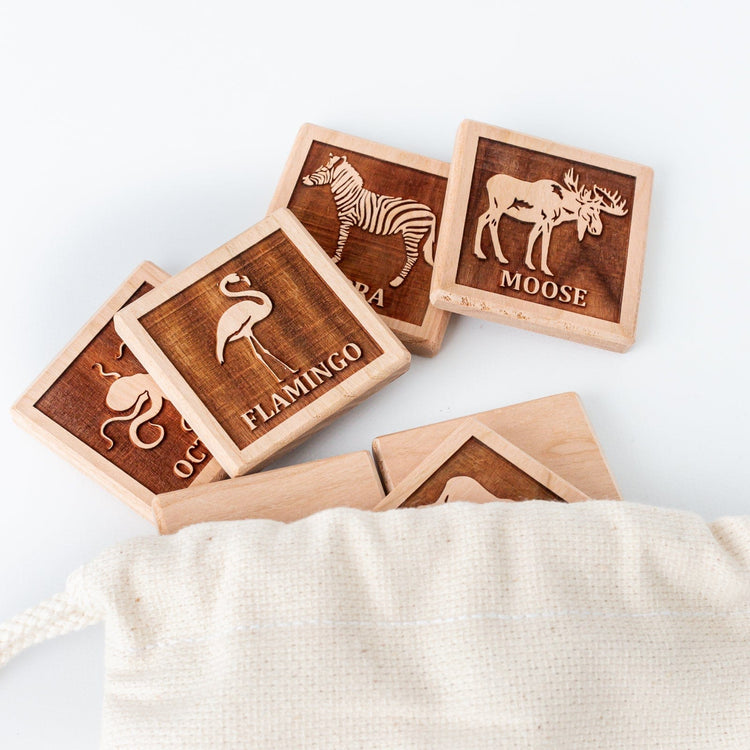 Wooden Animal Matching Memory Game | Animal Tile Games | The Playful ...