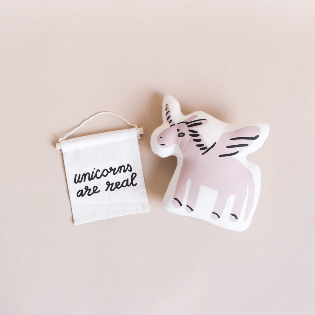 "Unicorns Are Real" Hang Sign | Canvas Wall Art | The Playful Peacock