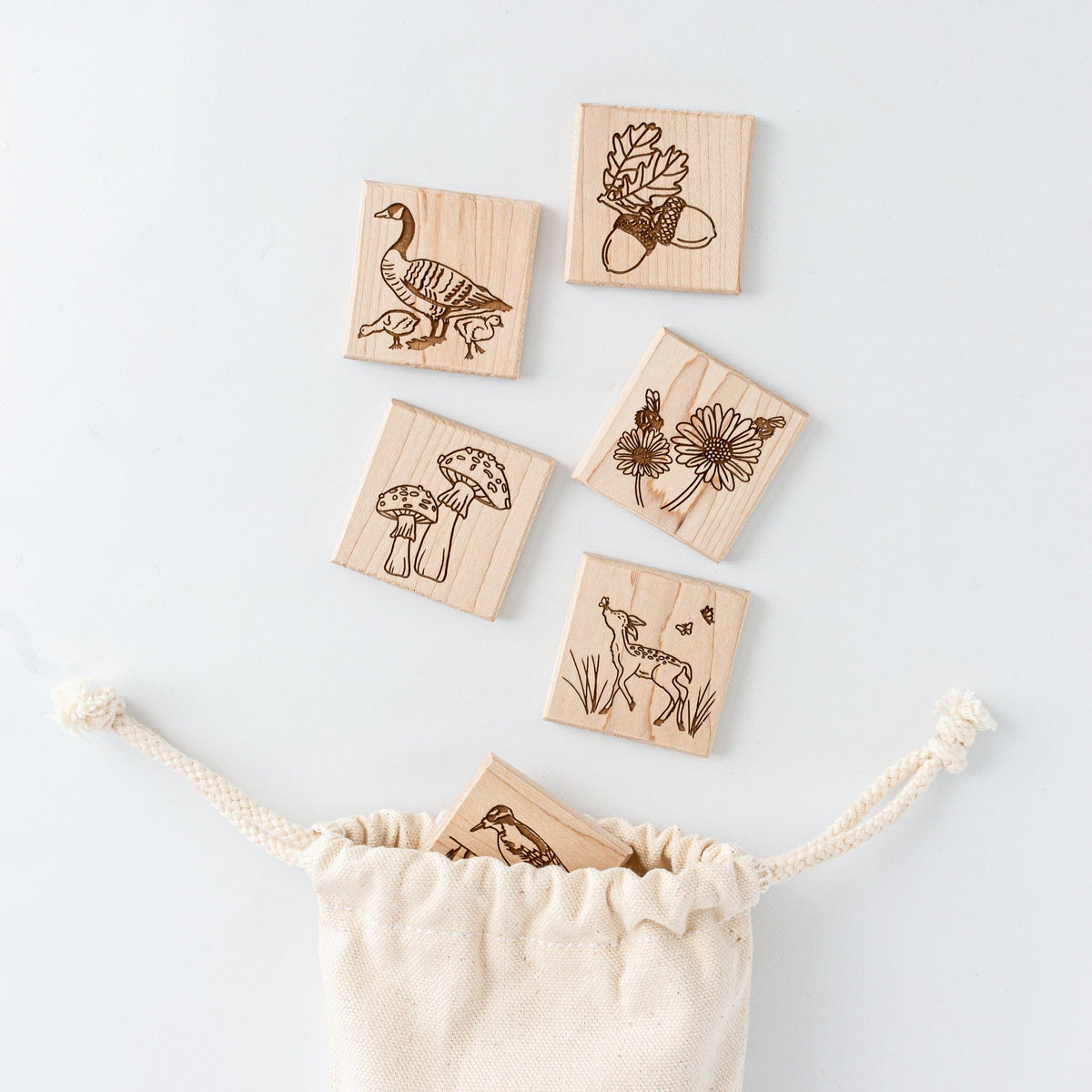 Wooden Nature-Themed Matching Memory Game (24 Tiles) - Handmade in Can ...