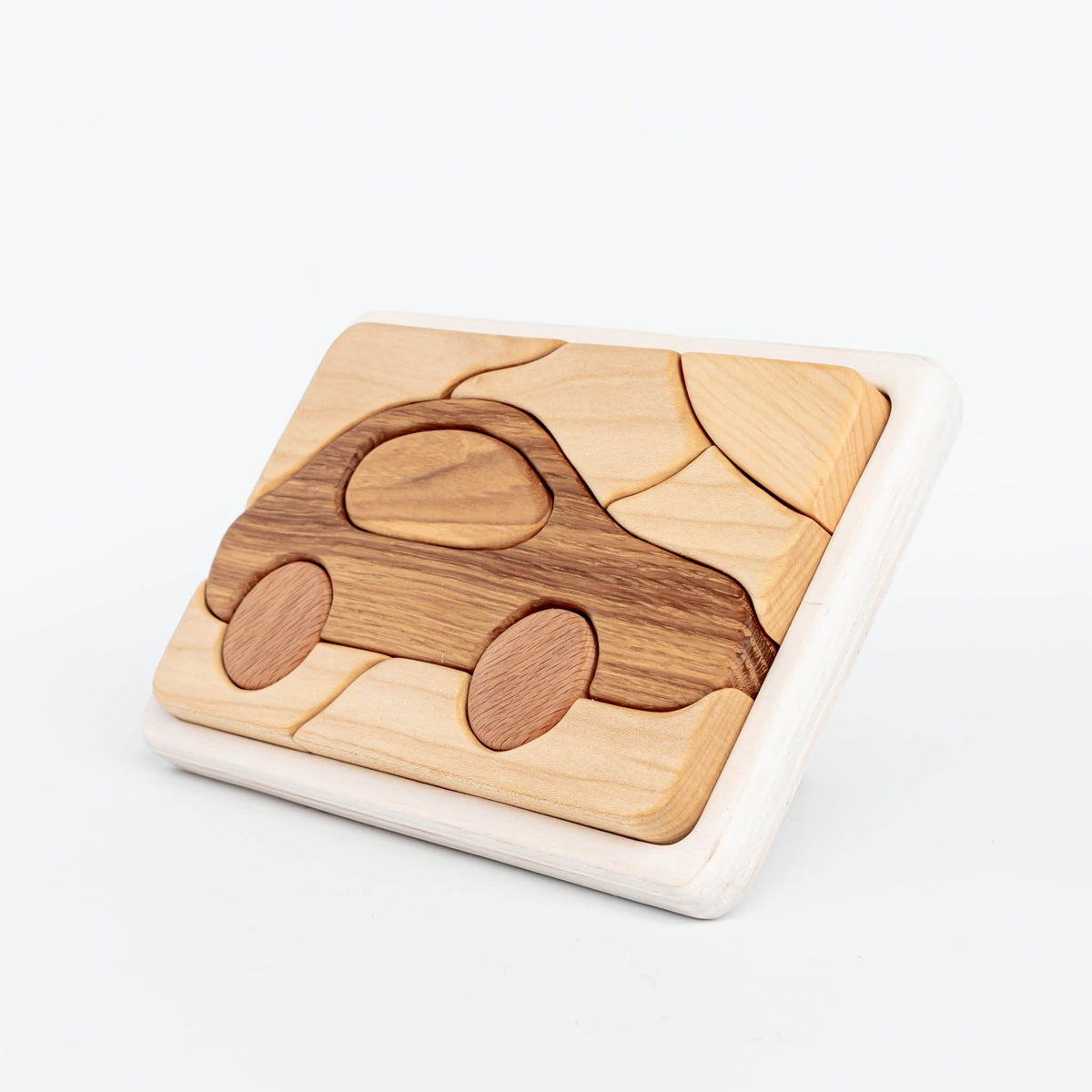 Handmade Wooden Car Puzzle with Stand | Toys Canada – The Playful Peacock
