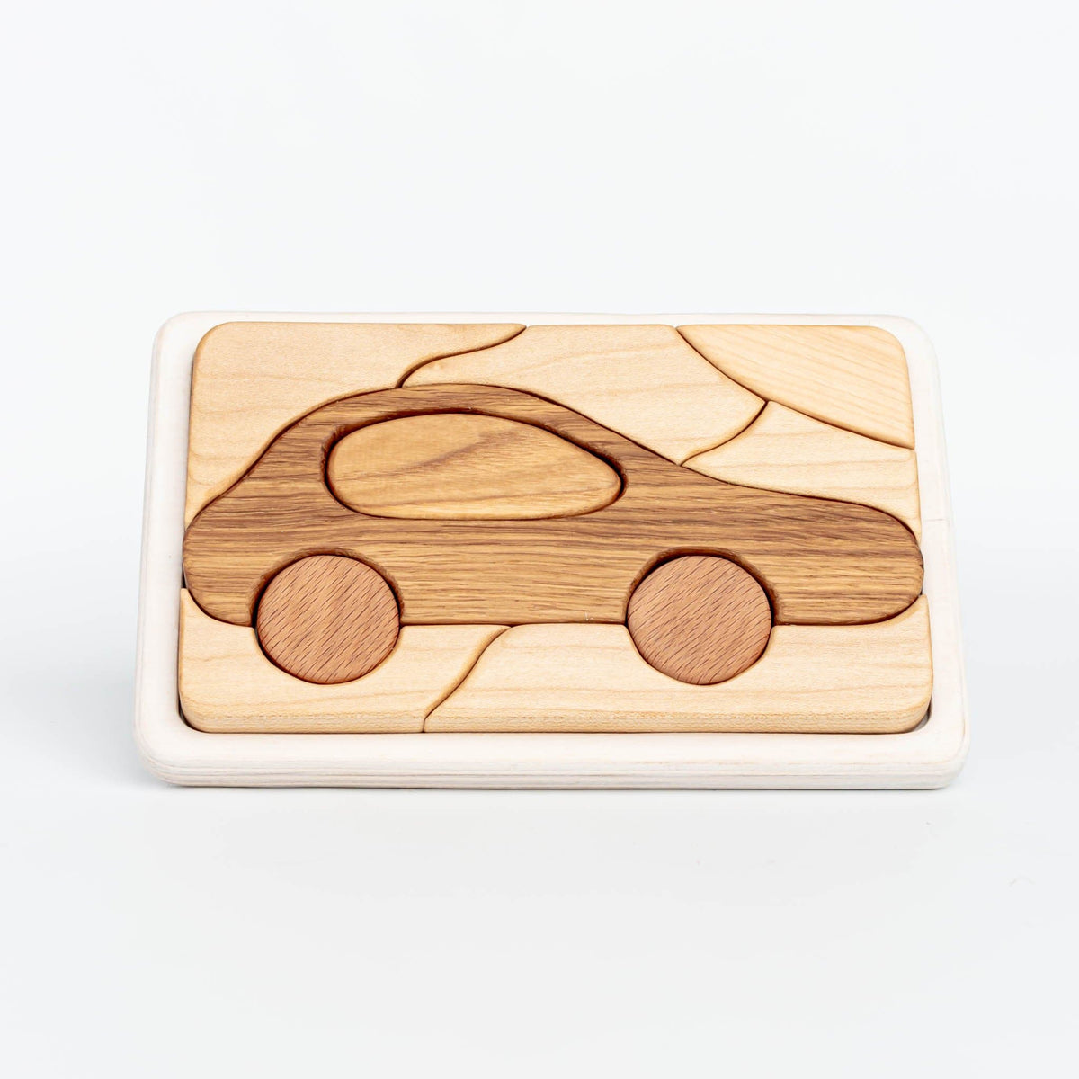 Handmade Wooden Car Puzzle with Stand | Toys Canada – The Playful Peacock