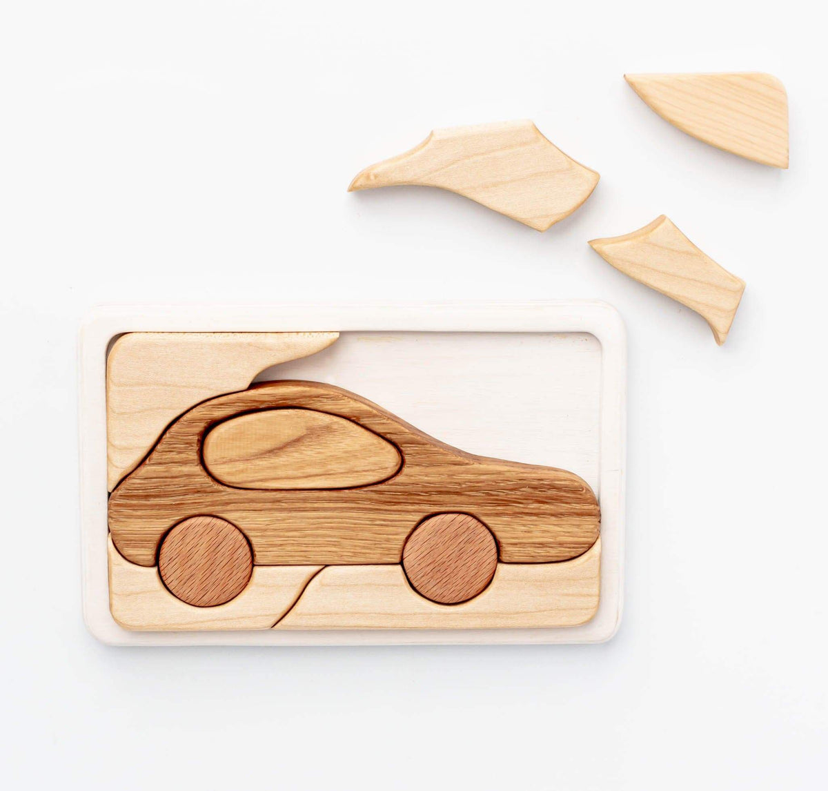 Handmade Wooden Car Puzzle with Stand | Toys Canada – The Playful Peacock