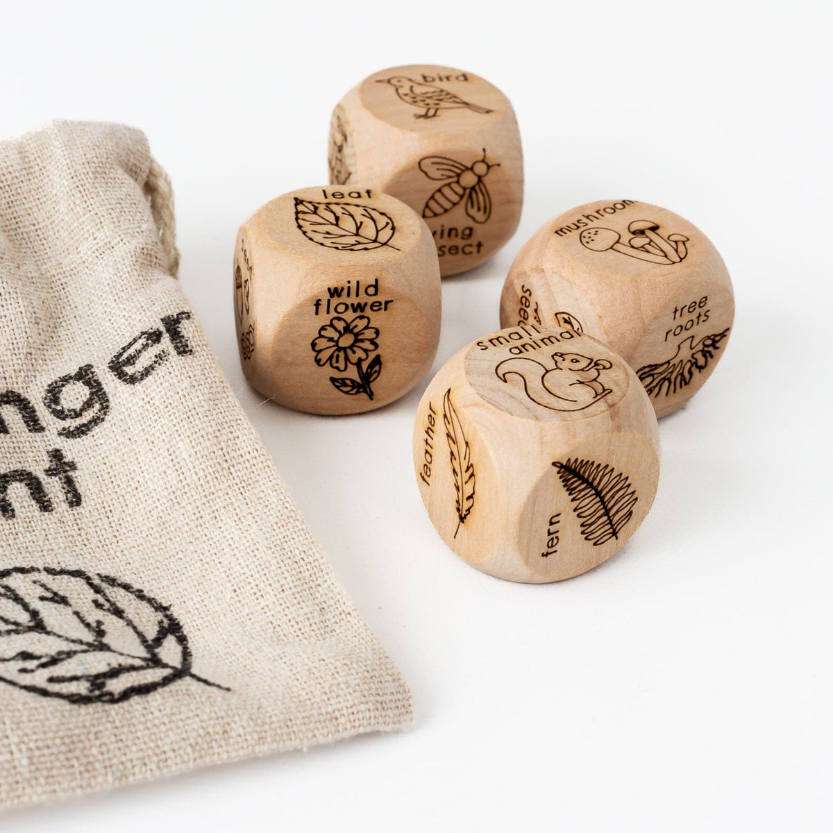 Wooden Forest Scavenger Hunt Dice (Set of 4) – The Playful Peacock