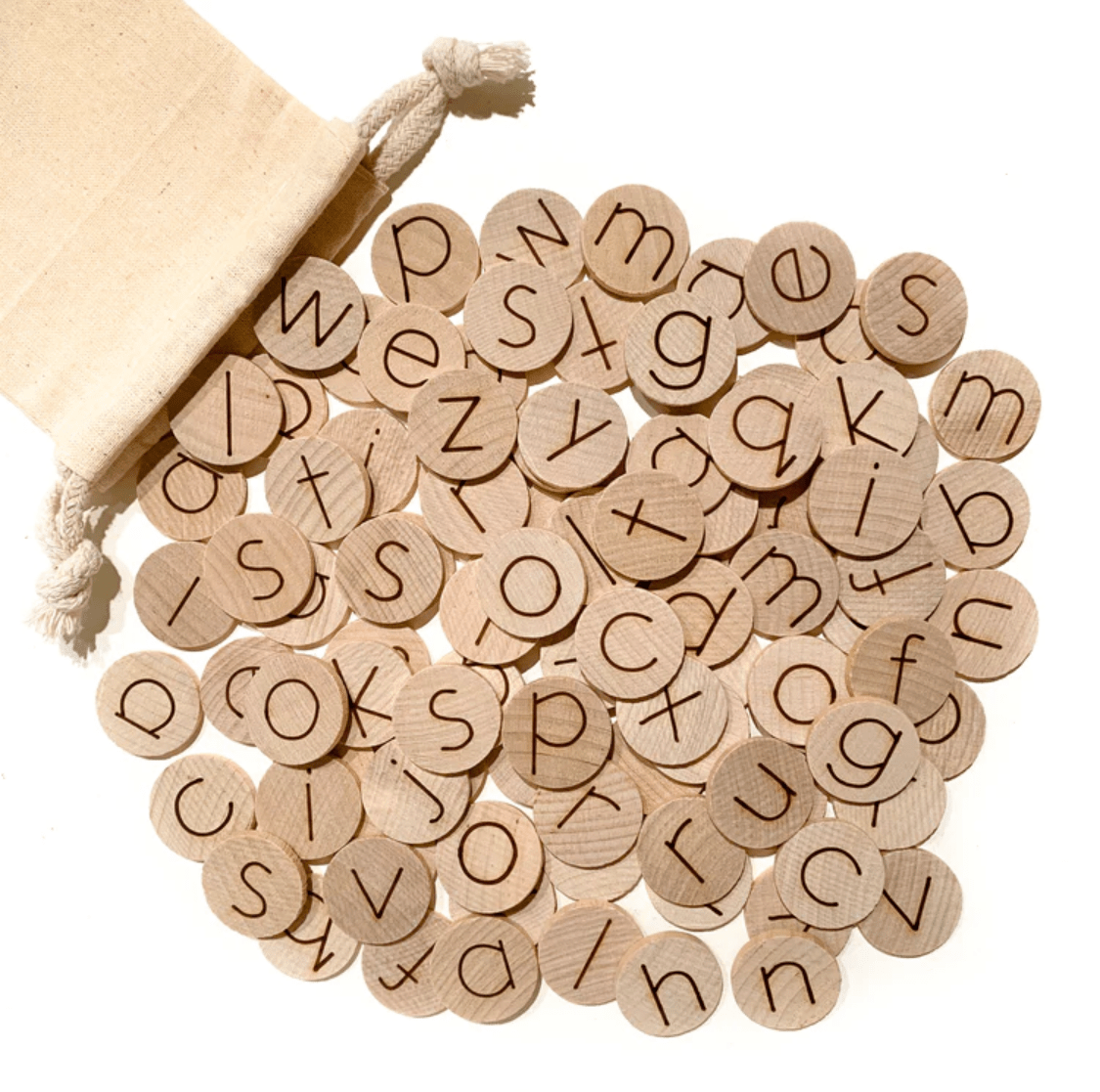 Double Sided Wooden Alphabet Discs (Set of 100 Mini Discs) – The ...