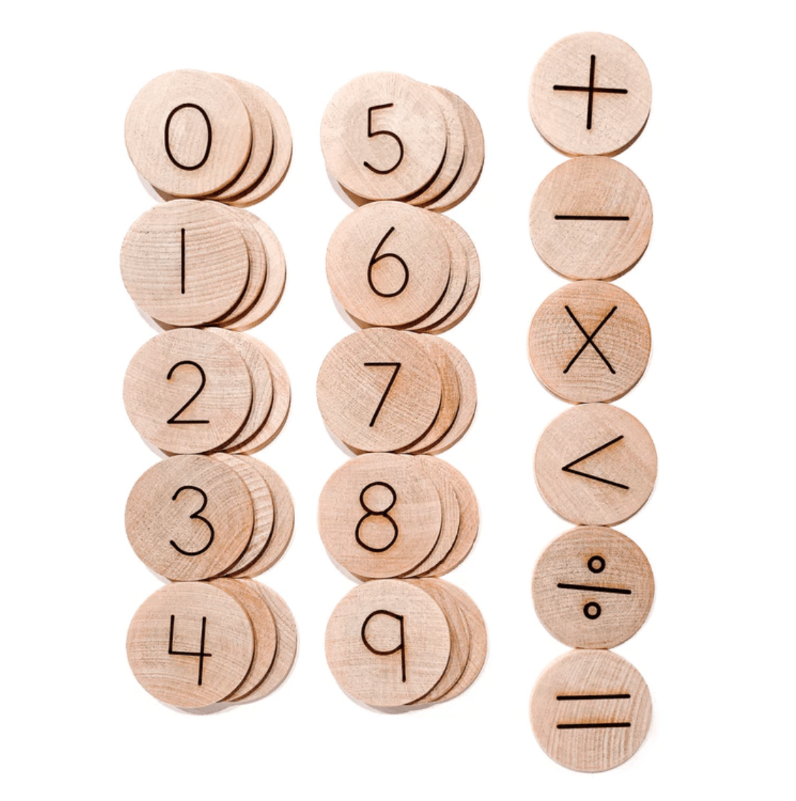 Wooden Math Manipulatives Discs (Set of 36) – The Playful Peacock