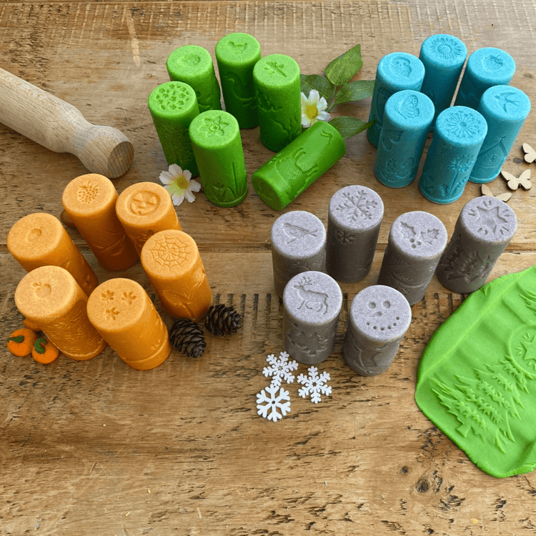 Play Dough Rollers & Stamper Set - Four Seasons (24 Pack) – The Playful ...